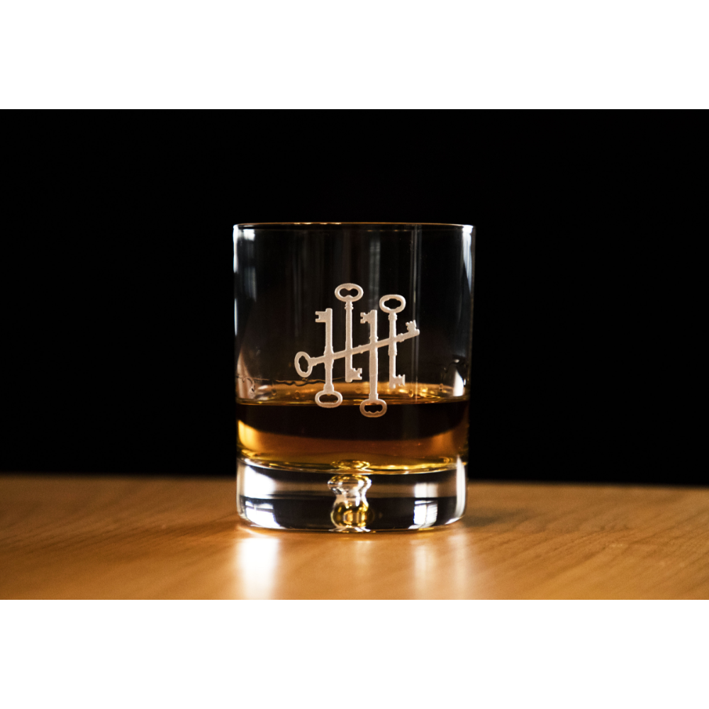 Blade and Bow Etched Rocks Glass - 5 Keys – Stitzel Weller Distillery