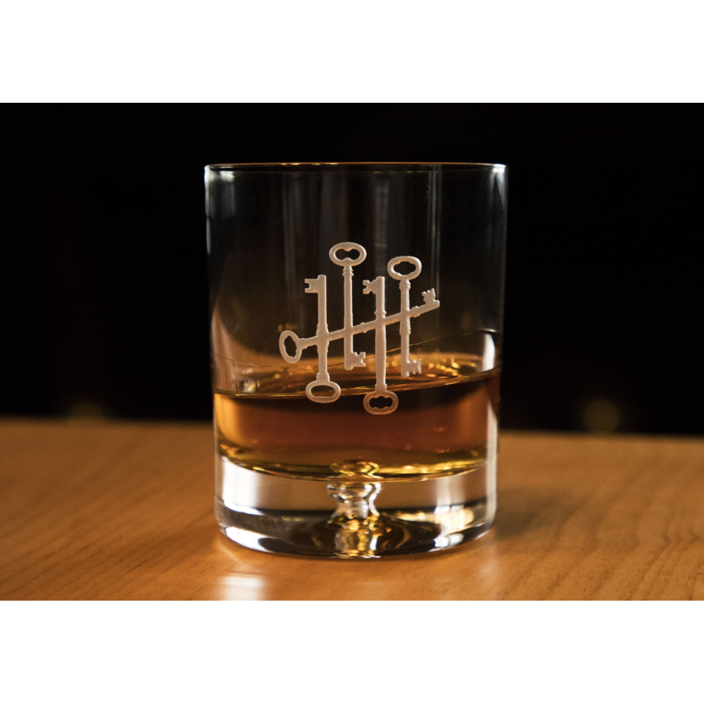 Blade and Bow Etched Rocks Glass - 5 Keys – Stitzel Weller Distillery